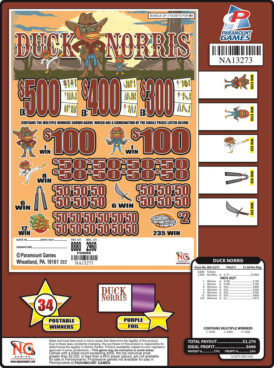 Duck Norris - $1 Jar Ticket – NG Gaming North Dakota